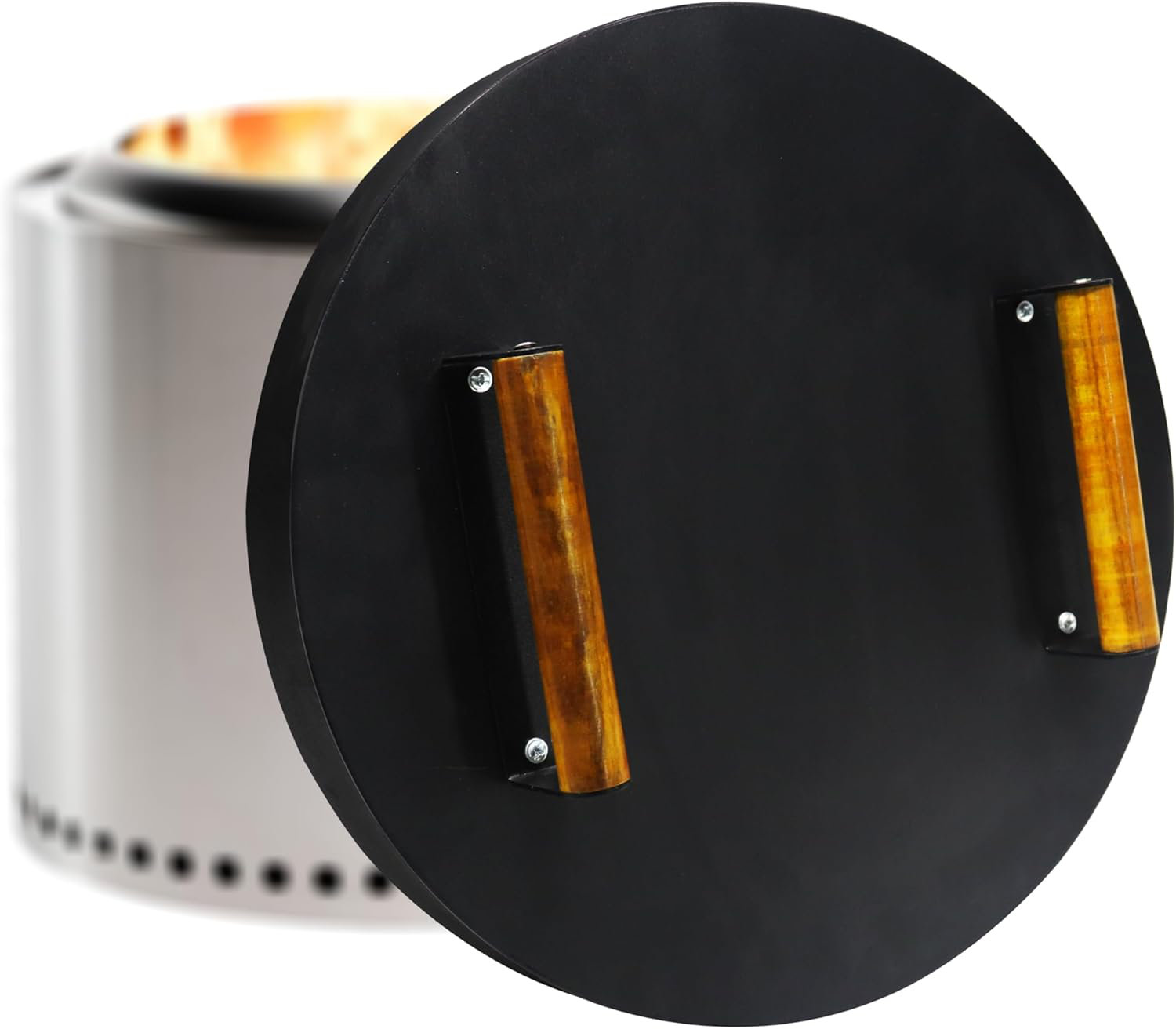 Febtech 15.5" Solid Fire Pit Cover For 15" Smokeless Fire Pits - 16 Gauge Carbon Steel Fire Pit ...